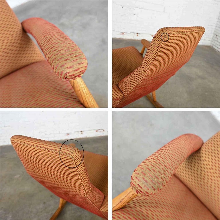 Mid-Century Modern High Back Rocker Rocking Chair For Sale at 1stDibs