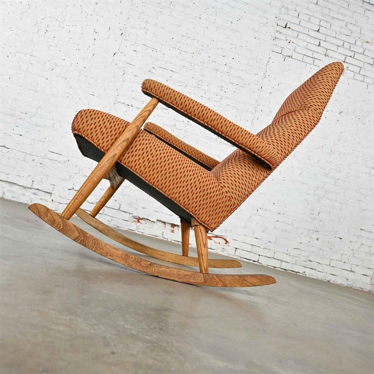 Mid-Century Modern High Back Rocker Rocking Chair For Sale at 1stDibs