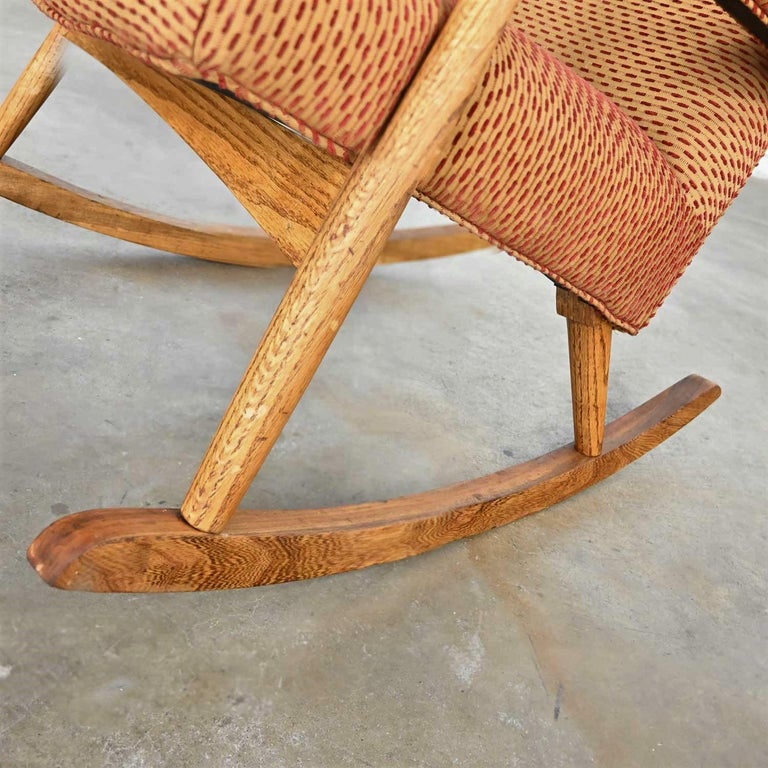Mid-Century Modern High Back Rocker Rocking Chair For Sale at 1stDibs