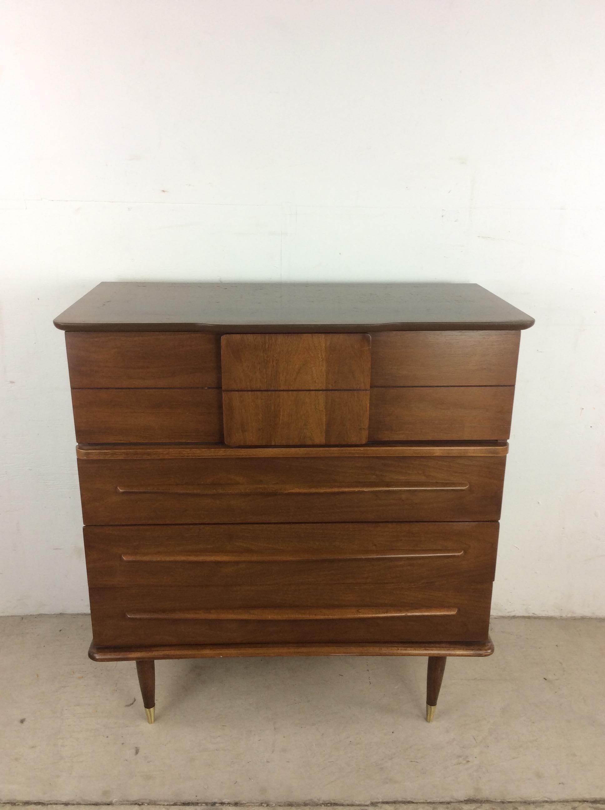 Mid Century Modern Highboy Dresser by United Furniture For Sale at 1stDibs