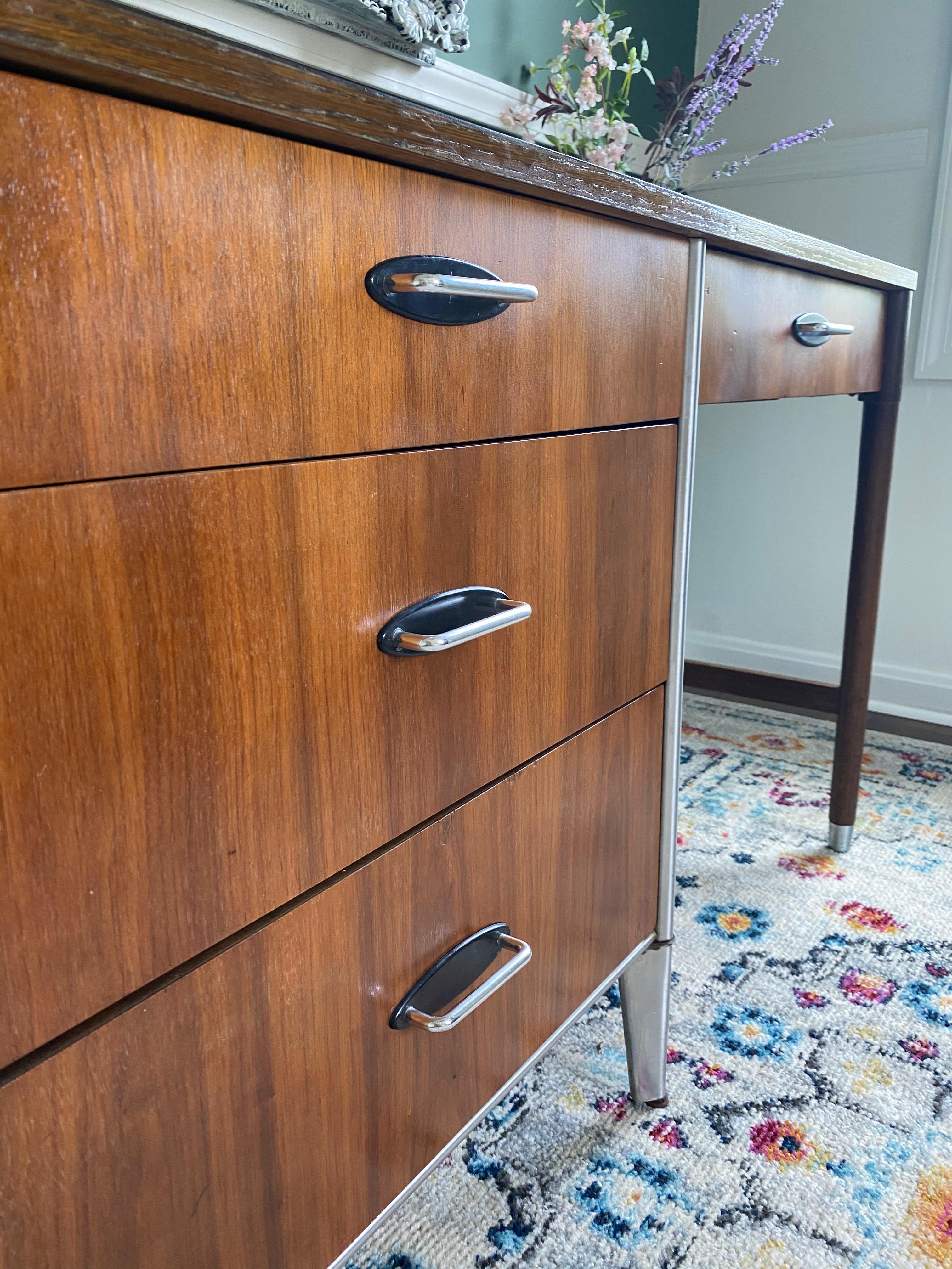 Mid-Century Modern Hill-Rom Co Steel Desk For Sale at 1stDibs