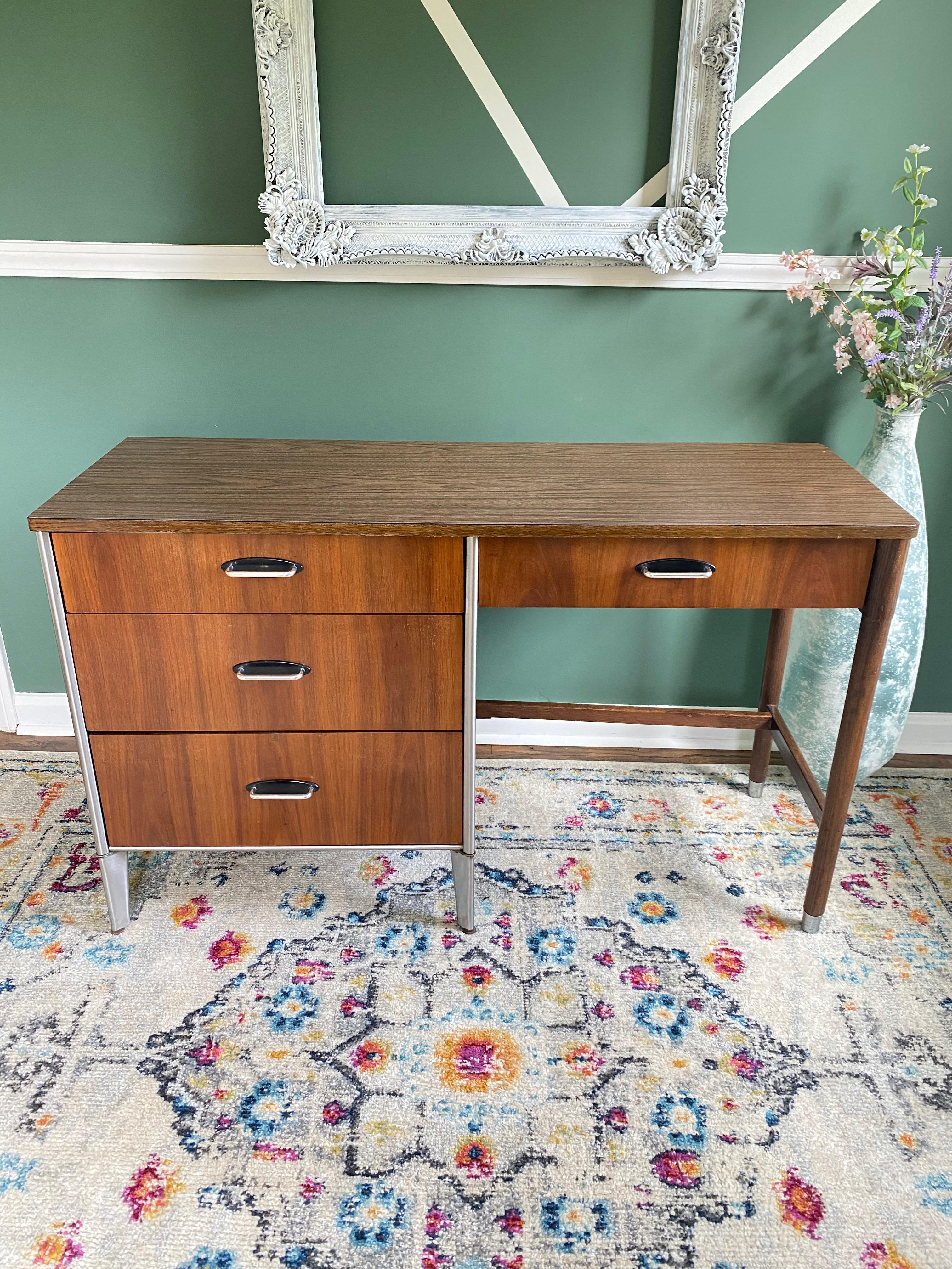 Mid-Century Modern Hill-Rom Co Steel Desk For Sale at 1stDibs