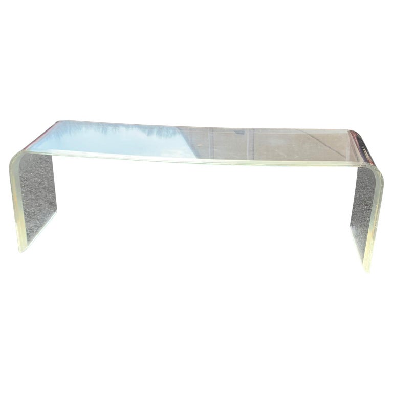 Mid-Century Modern Hollis Style Lucite Waterfall Cocktail Table at 1stDibs