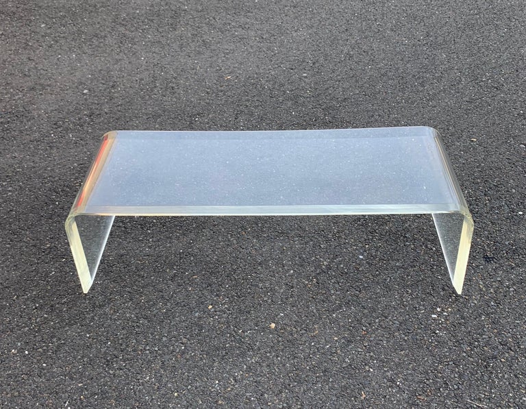 Mid-Century Modern Hollis Style Lucite Waterfall Cocktail Table at 1stDibs