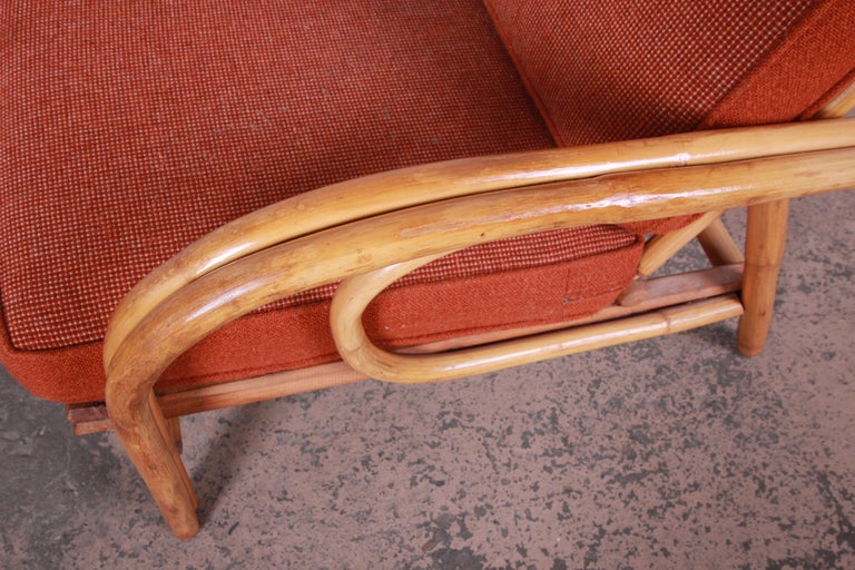Mid-Century Modern Hollywood Regency Rattan Lounge Chair at 1stDibs