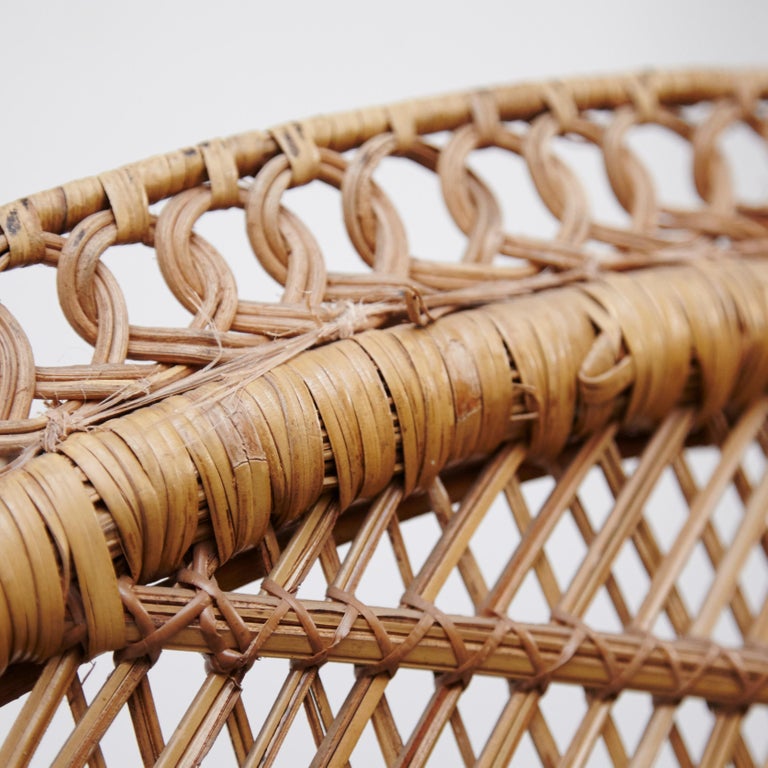 Mid-Century Modern Iconic Large Emmanuelle Wicker Rattan Midcentury ...