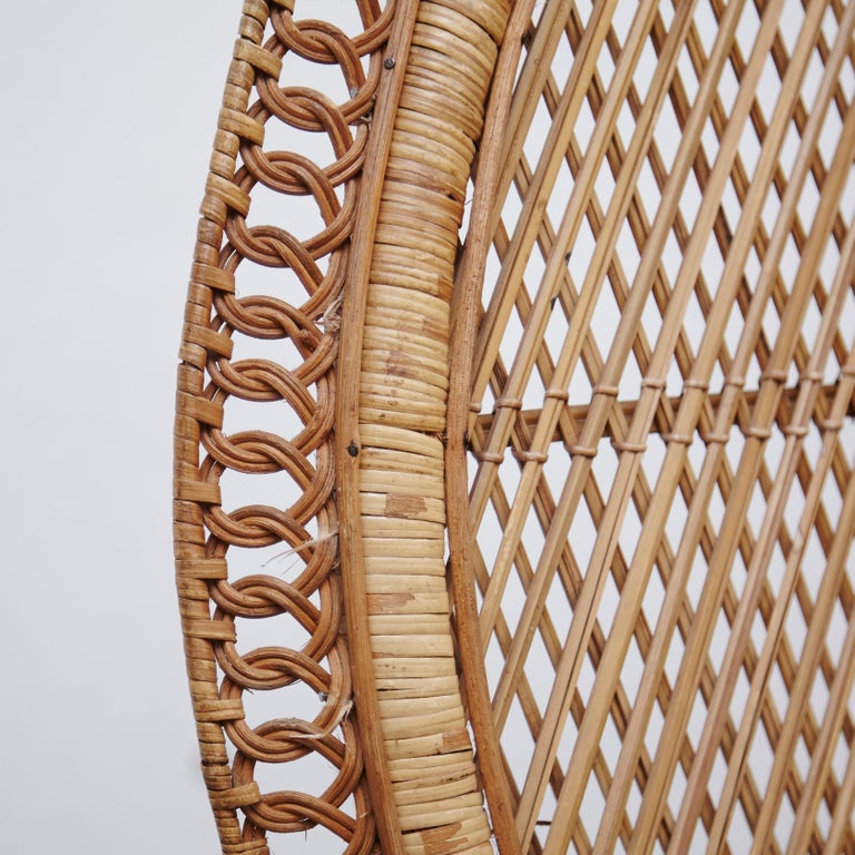 Mid-Century Modern Iconic Large Emmanuelle Wicker Rattan Midcentury ...