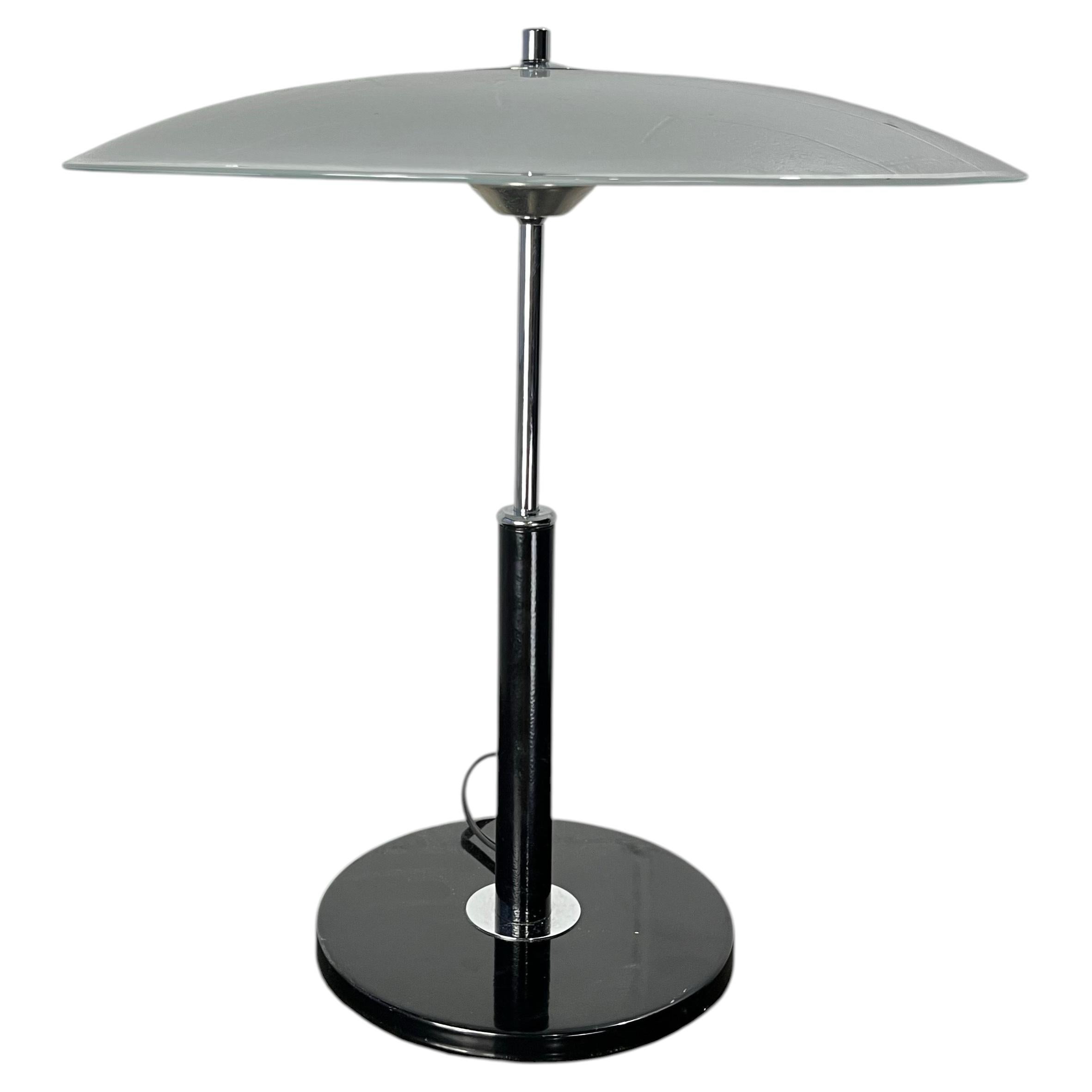 Mid-Century Modern IKEA Table Lamp with Glass Shade and Chrome Base For ...