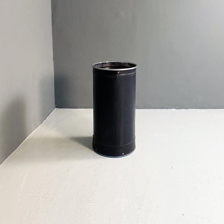 Mid-Century Modern Industrial Black Plastic and Metal Bin by Victor ...