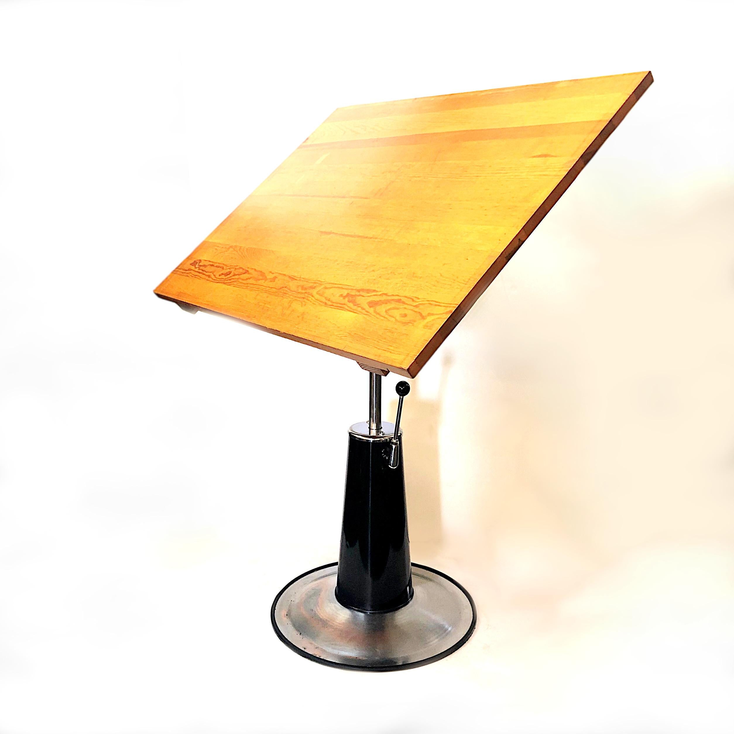 Mid-Century Modern Industrial Hydraulic Adjustable Drafting Table by ...