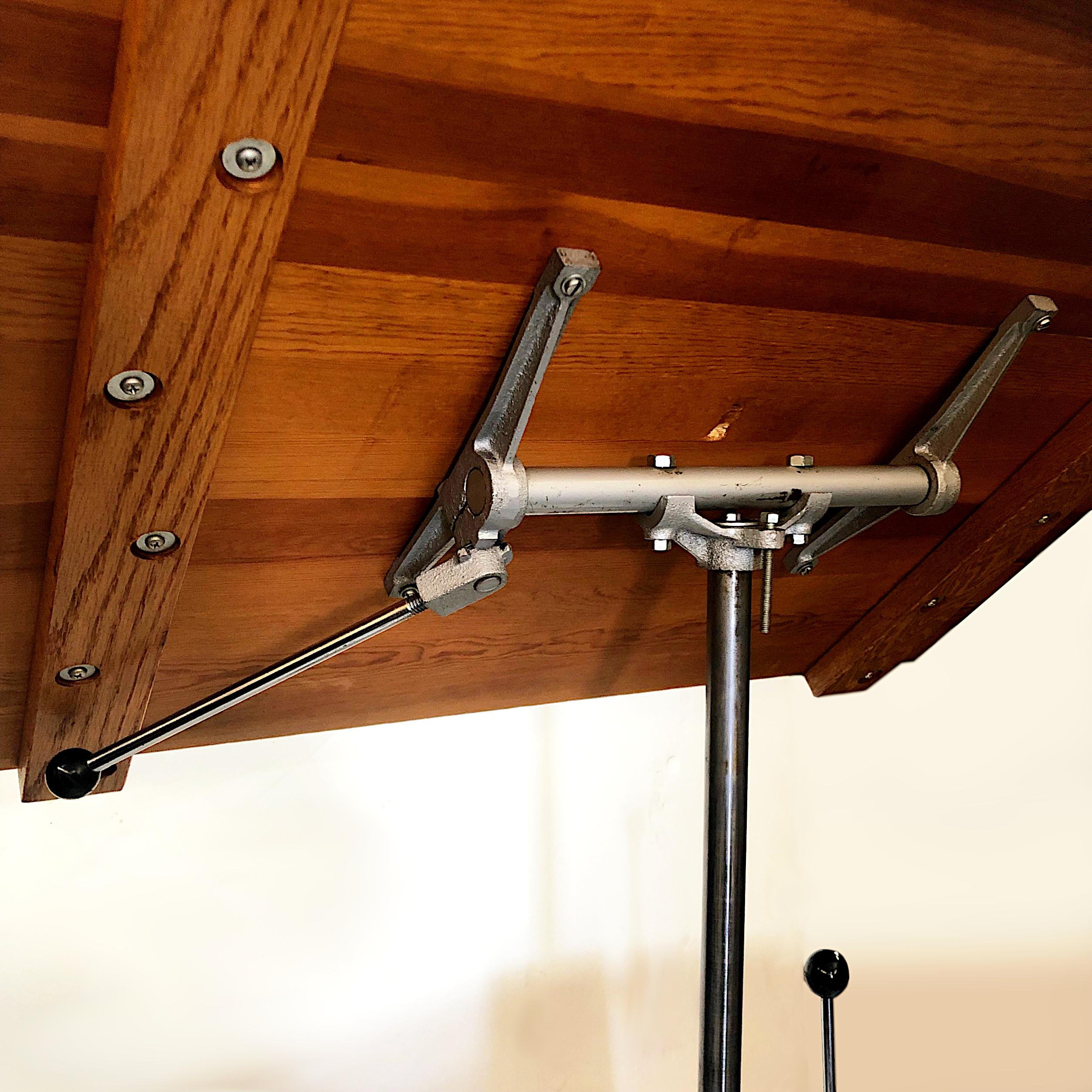 Mid-Century Modern Industrial Hydraulic Adjustable Drafting Table by ...
