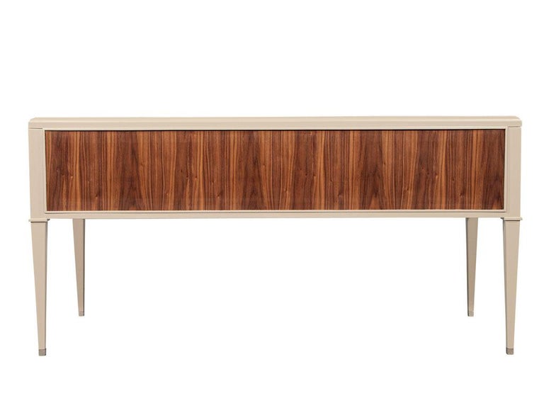 Mid-Century Modern Inspired 2-Tone Walnut Writing Desk For Sale at 1stDibs