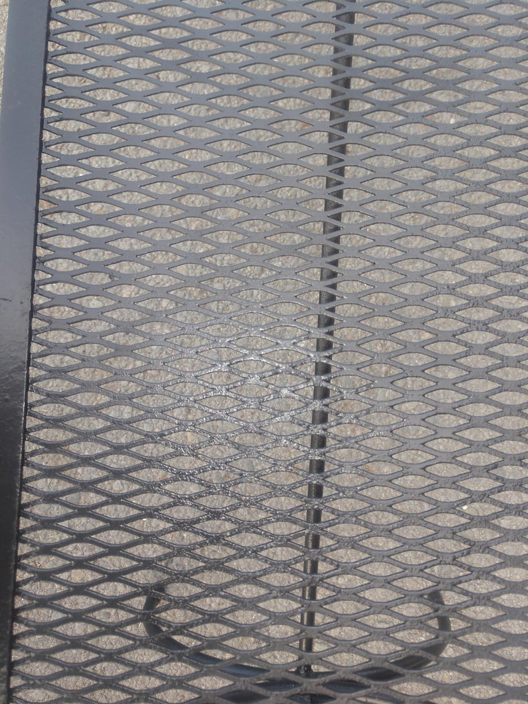 Mid-Century Modern Iron Mesh Bench with Arched Legs Salterini at 1stDibs