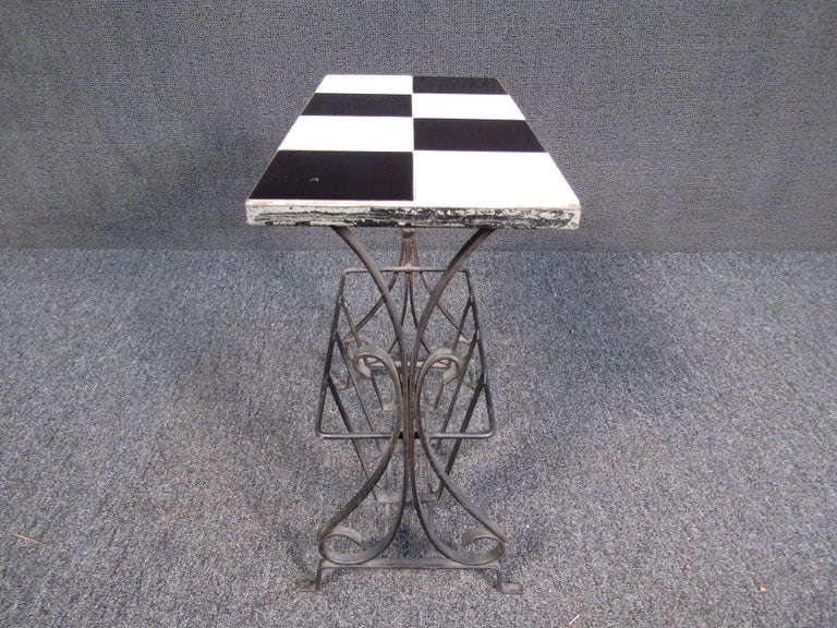 Mid-Century Modern Iron Side Table For Sale at 1stDibs