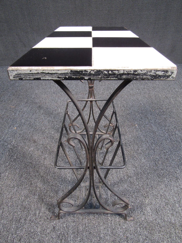 Mid-Century Modern Iron Side Table For Sale at 1stDibs