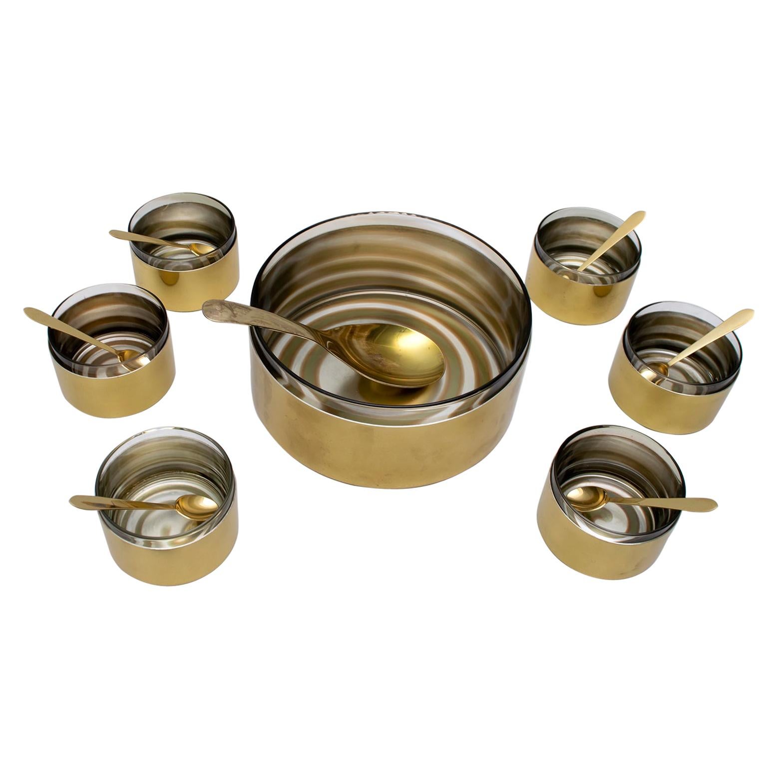 Aldo Tura Mid-Century Modern Italian Brass Cocktail Set for Napoleon ...