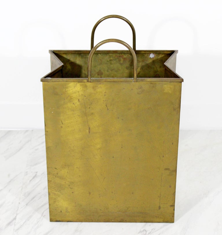 Mid-Century Modern Italian Brass Planter Trash Bin Magazine Holder ...