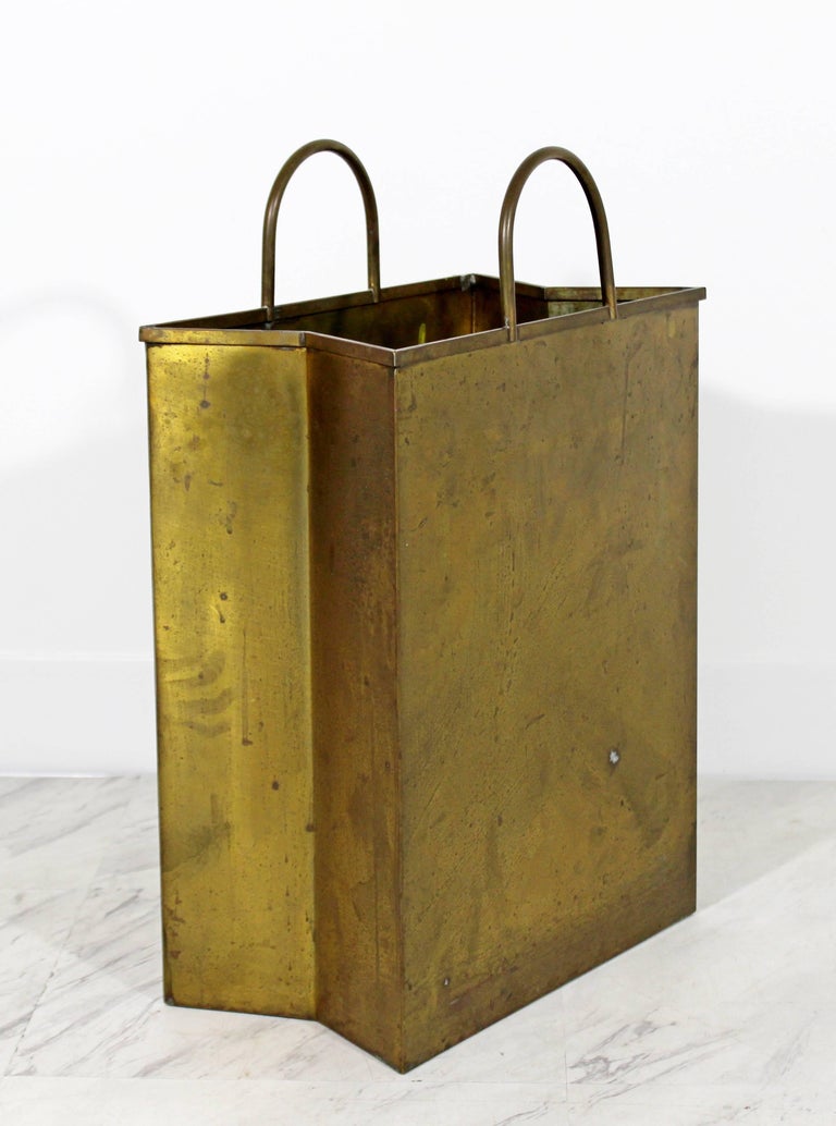 Mid-Century Modern Italian Brass Planter Trash Bin Magazine Holder ...