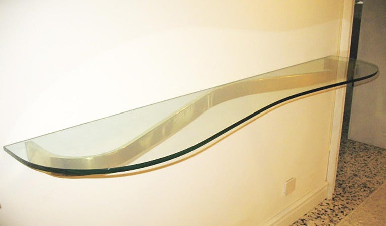 Mid-Century Modern Italian Brass Suspended Console, Private Commission ...