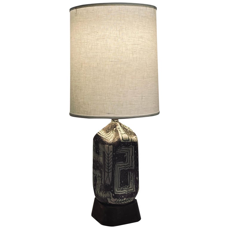 Mid-Century Modern Italian Ceramic Rare Lamp Signed with Donkey Mark by ...