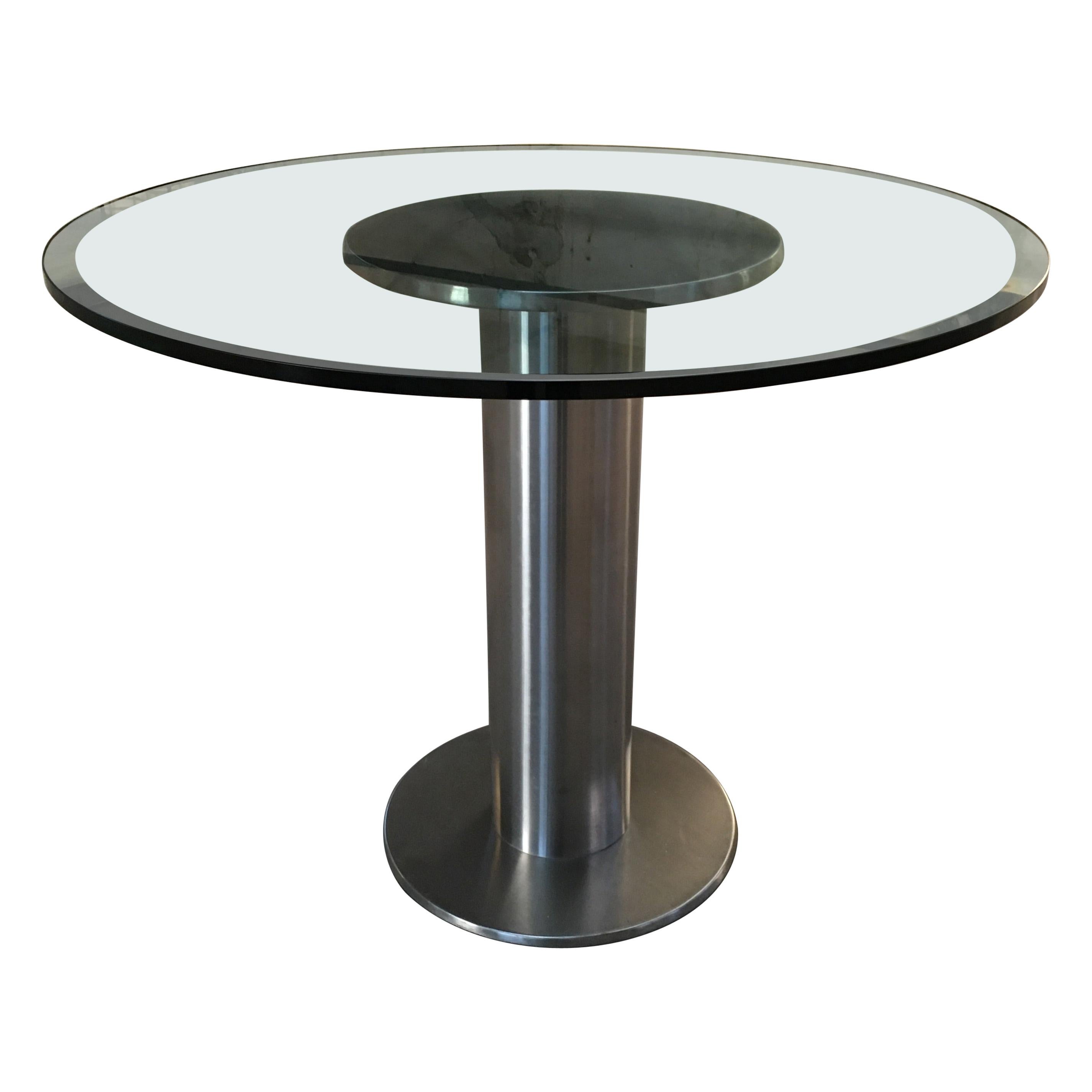 Italian Mid-Century Modern Glass Top Table For Sale at 1stDibs