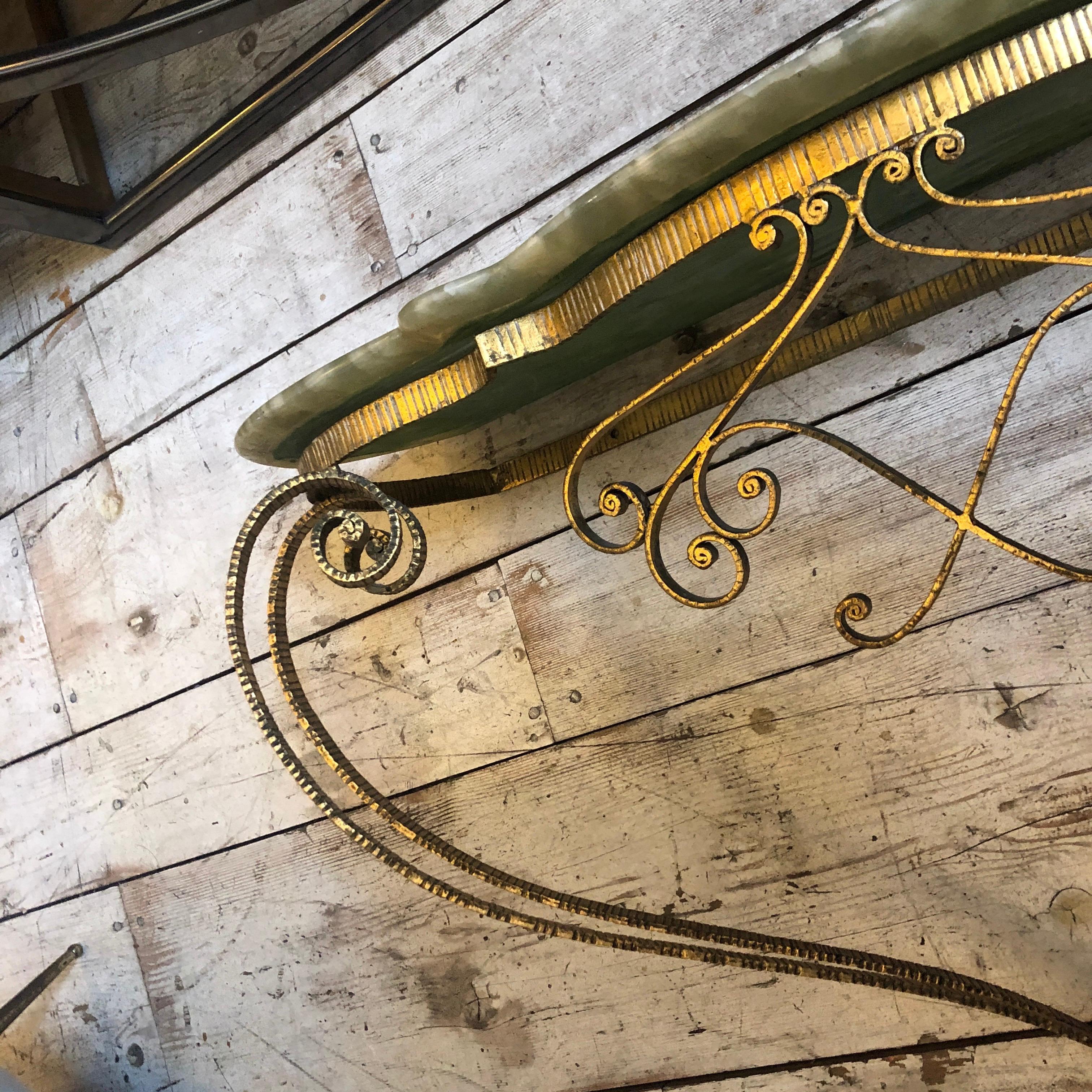 1950s Pier Luigi Colli Mid-Century Modern Italian Gilded Iron and Onyx ...