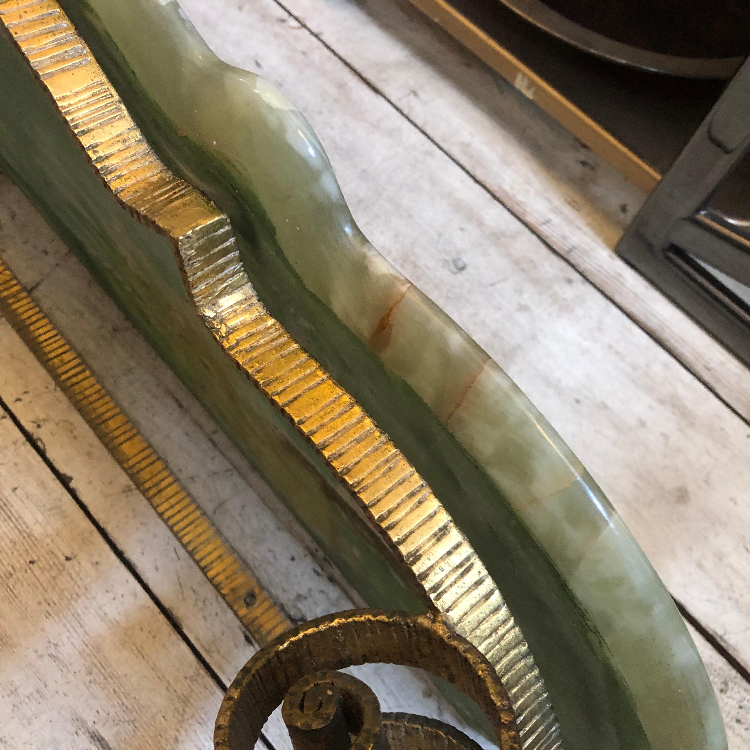 1950s Pier Luigi Colli Mid-Century Modern Italian Gilded Iron and Onyx ...