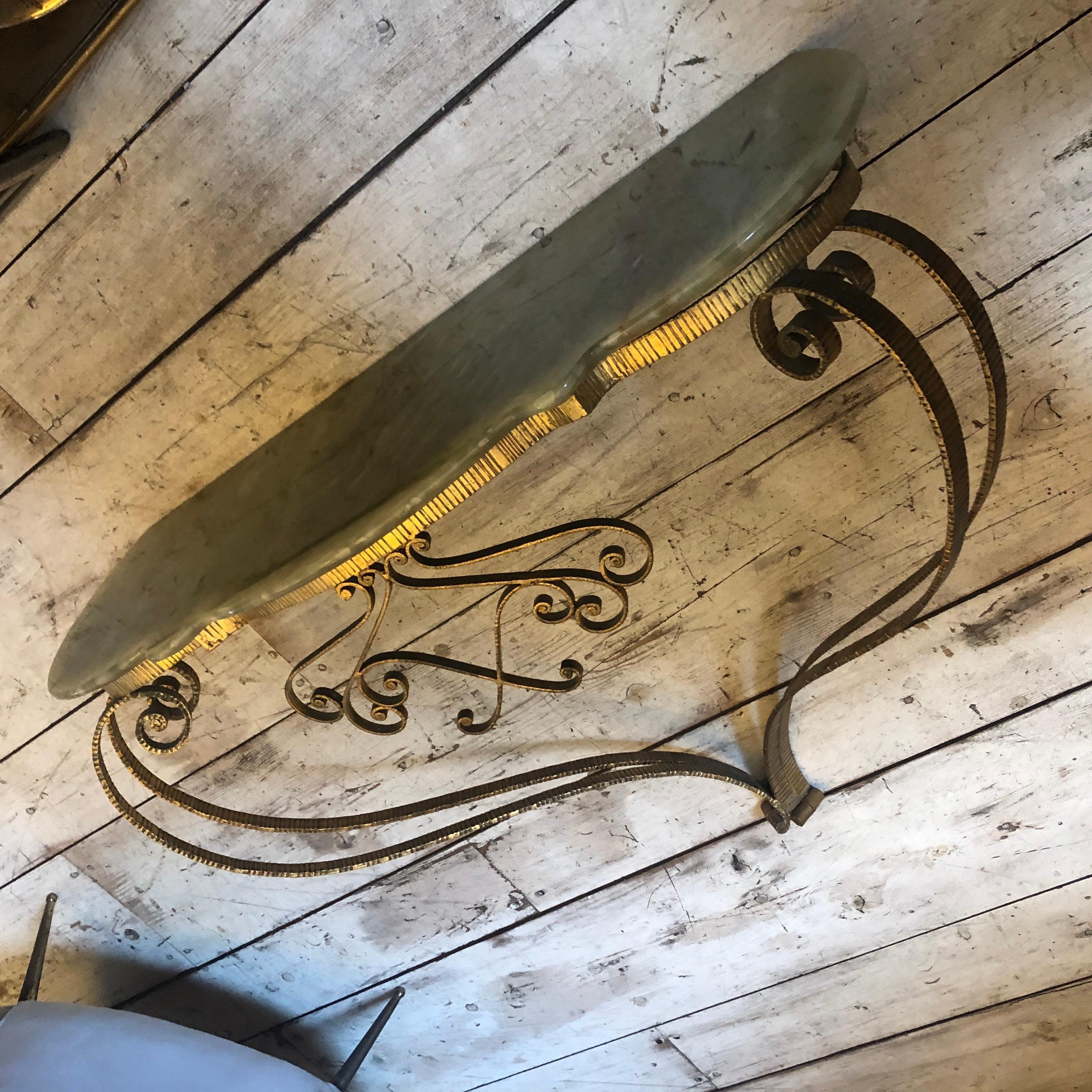 1950s Pier Luigi Colli Mid-Century Modern Italian Gilded Iron and Onyx ...