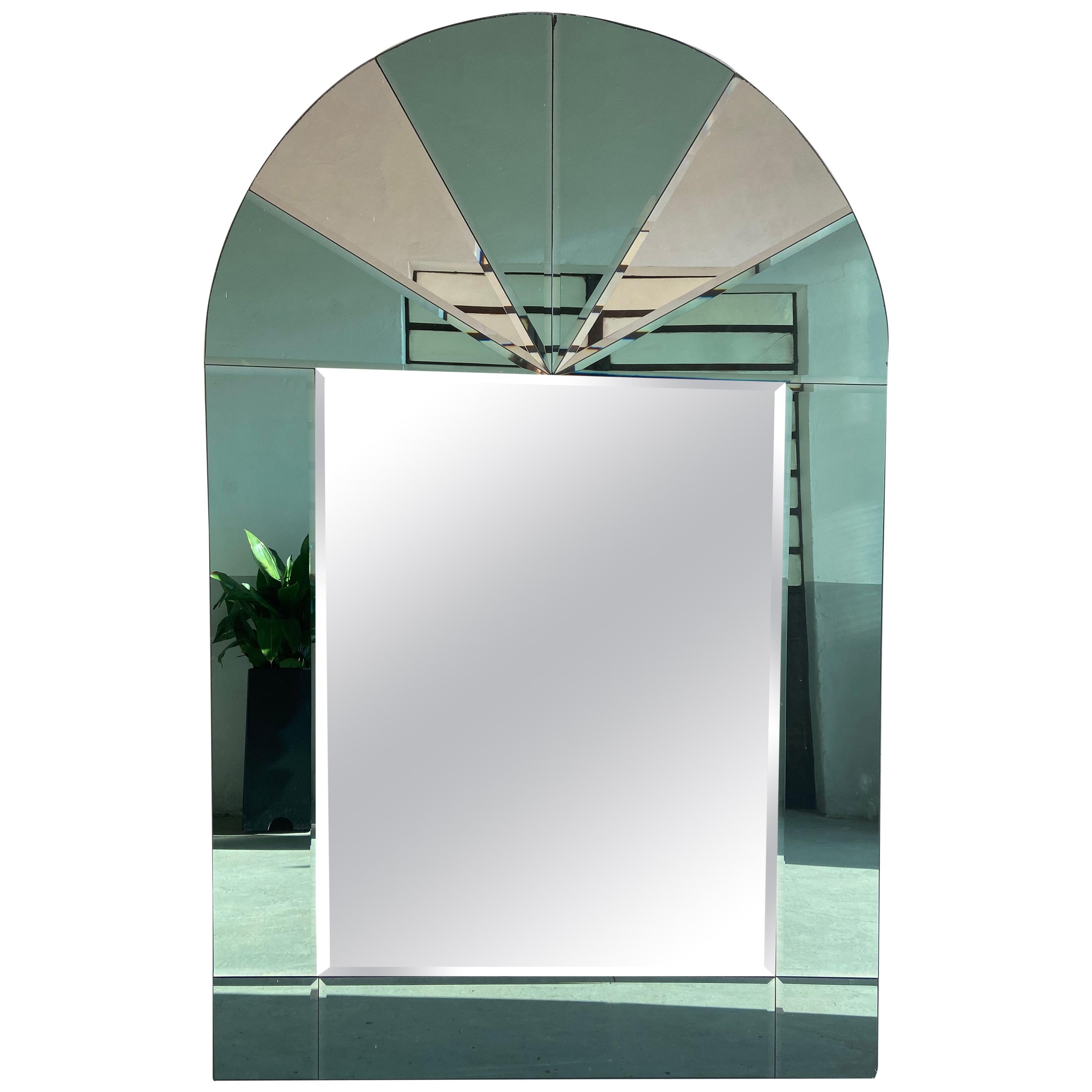 Mid-Century Modern Rectangular Shadowbox Mirror with Chrome Inserts For ...