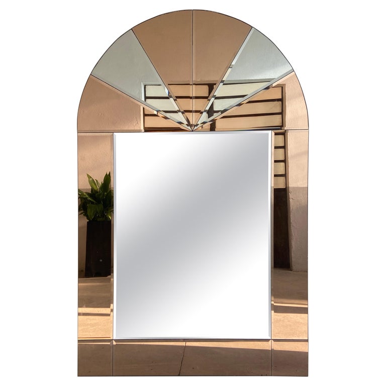 Mid-Century Modern Italian Full Length Wall Mirror with Colored Mirror ...