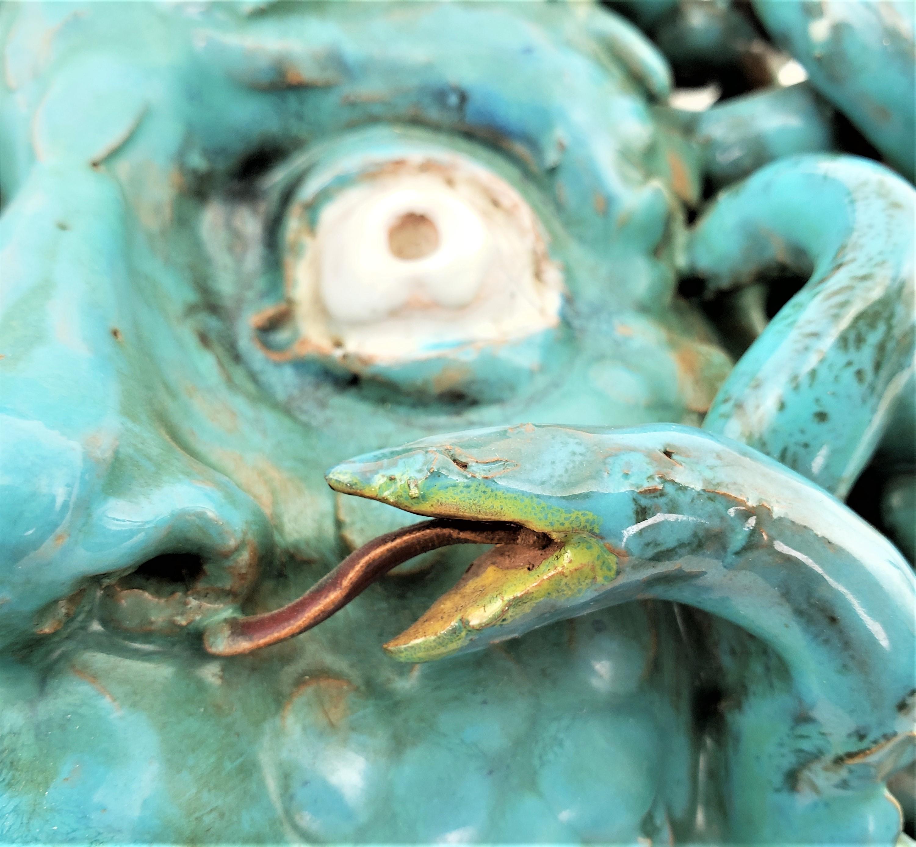 Mid-Century Modern Italian Glazed Terracotta Medusa Wall Sculpture or ...