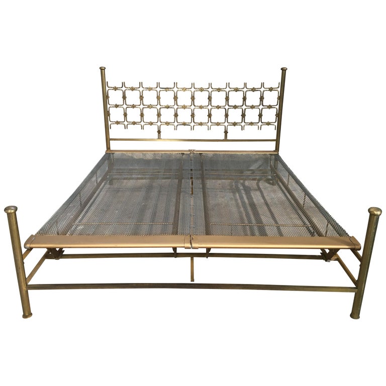 Mid-Century Modern Italian Hammered Bronze Bed from Borsani and ...