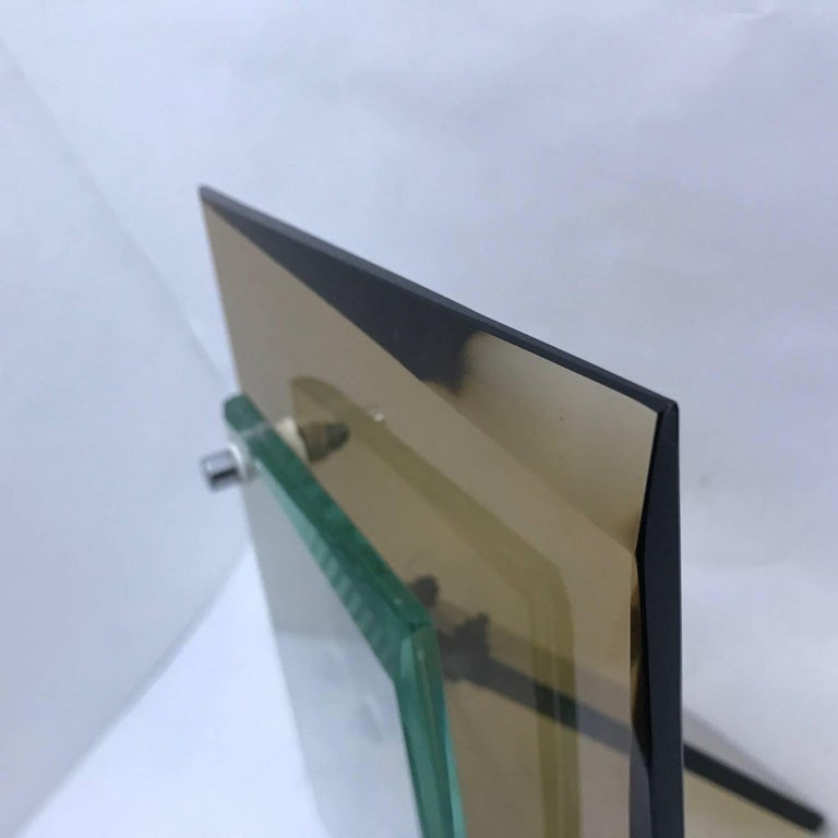 Mid-Century Modern Italian Heavy Glass Picture Frame by Cristal Art ...