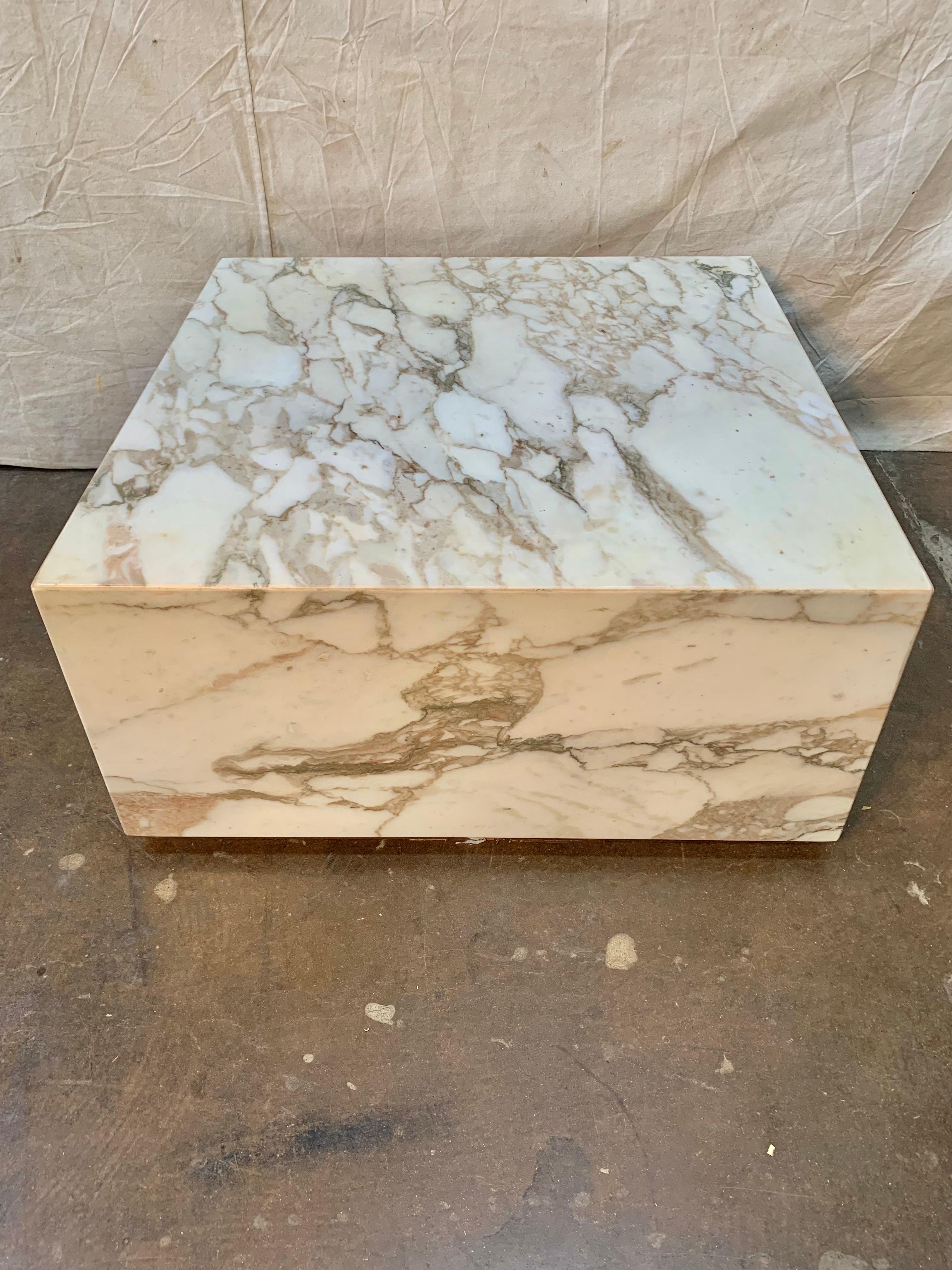 Mid Century Modern Italian Marble Cube Coffee Table For Sale at 1stDibs