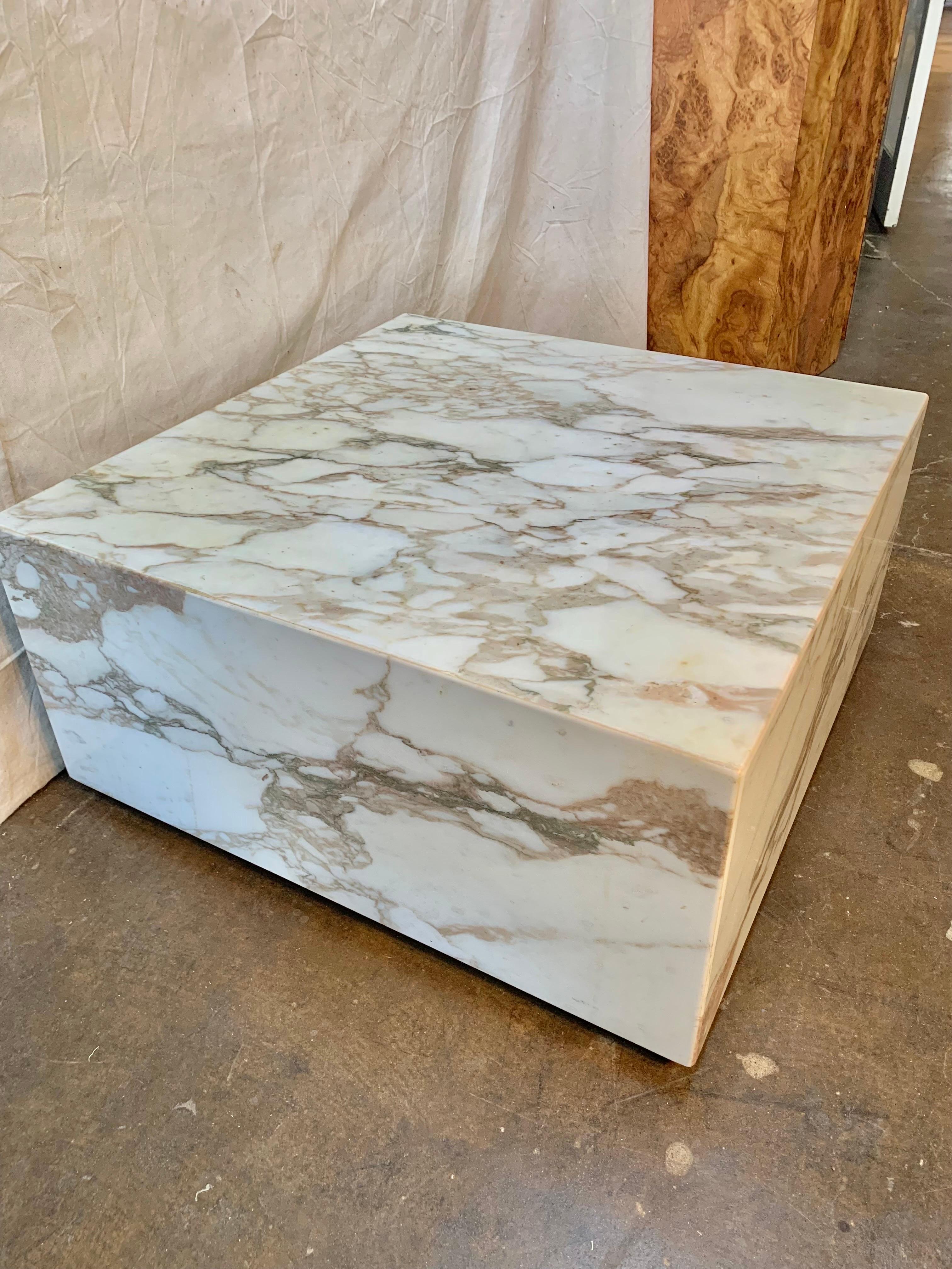 Mid Century Modern Italian Marble Cube Coffee Table For Sale at 1stDibs