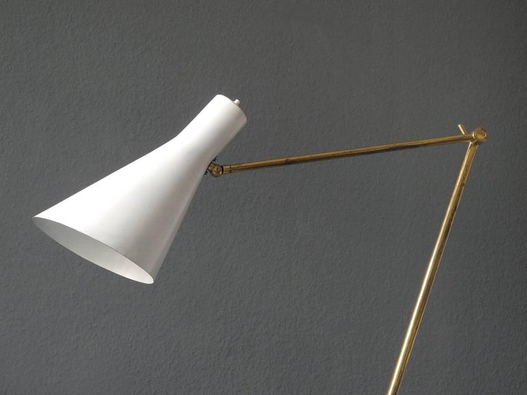 Mid-Century Modern Italian Modern Brass Joint Clamp Lamp with Cone ...