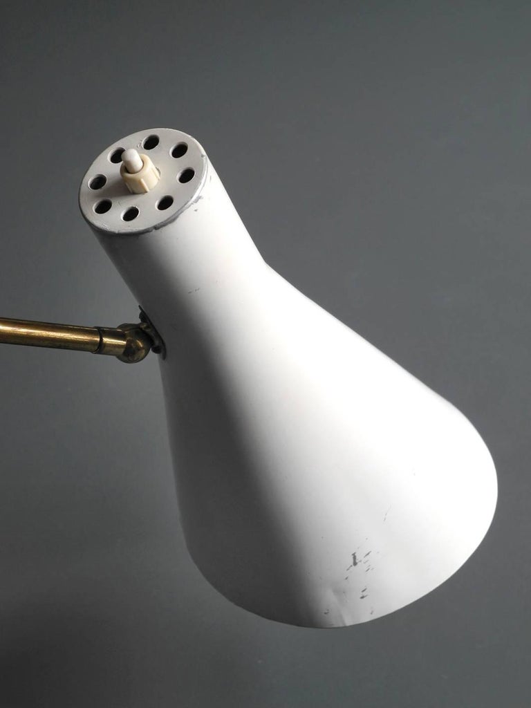 Mid-Century Modern Italian Modern Brass Joint Clamp Lamp with Cone ...