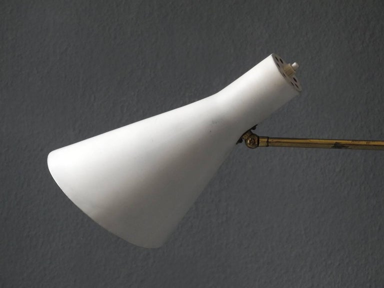 Mid-Century Modern Italian Modern Brass Joint Clamp Lamp with Cone ...