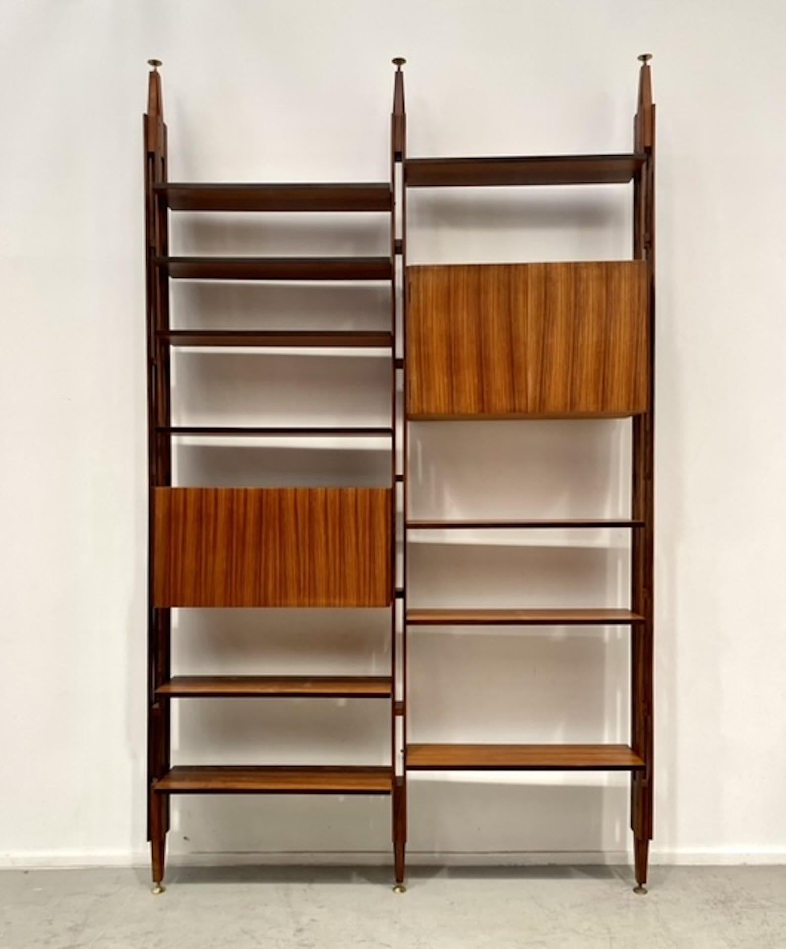 Mid-Century Modern Italian Modular Wall Unit, Wood, 1960s at 1stDibs