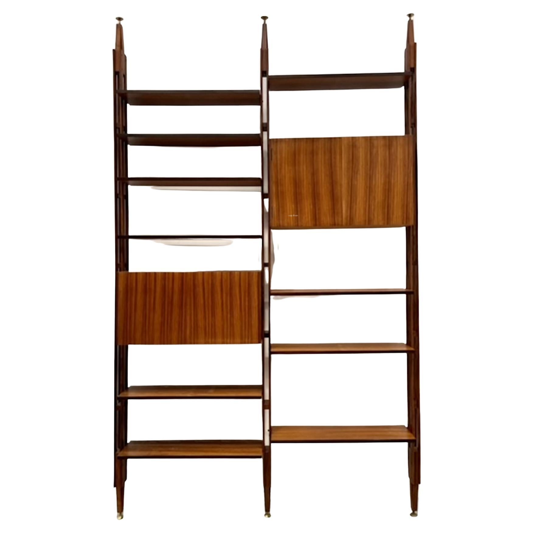 Mid-Century Modern Italian Modular Wall Unit, Wood, 1960s at 1stDibs