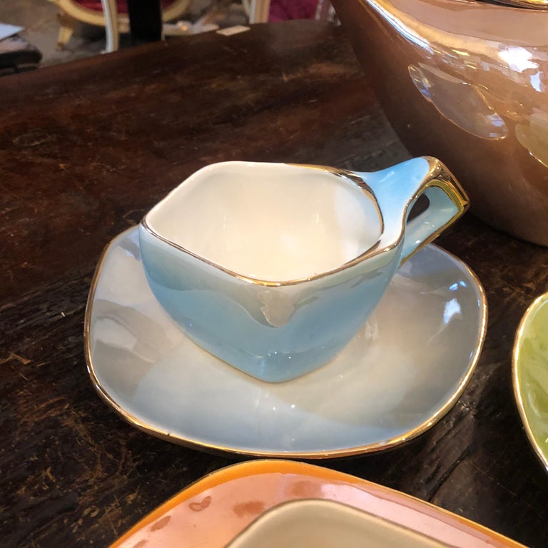 Mid-Century Modern Italian Multicolored Ceramic Tea Set, circa 1950 at ...