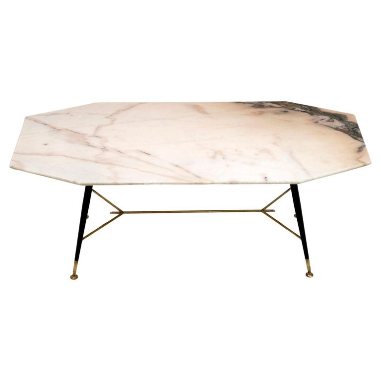 Mid-Century Modern Italian Onyx and Brass Coffee Table, 1950s at 1stDibs