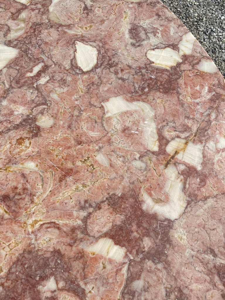 Mid-Century Modern Italian Pink Marble Round Coffee Cocktail Table ...