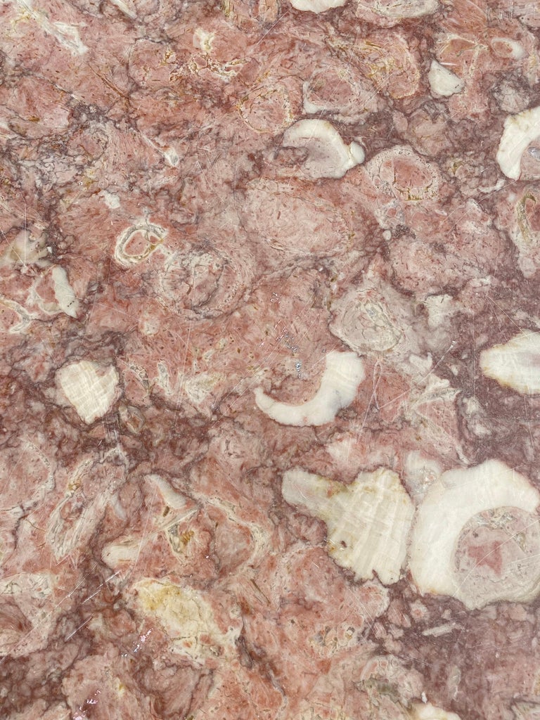 Mid-Century Modern Italian Pink Marble Round Coffee Cocktail Table ...