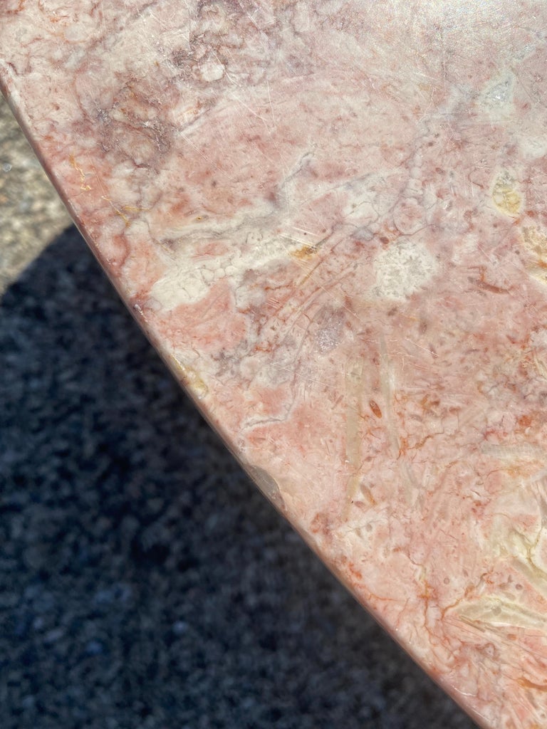 Mid-Century Modern Italian Pink Marble Round Coffee Cocktail Table ...