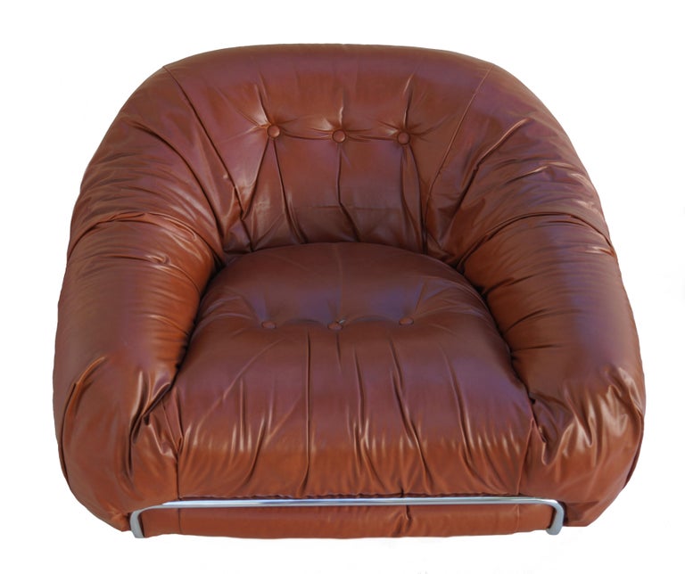 Mid-Century Modern Italian Pod Lounge Club Chair in the Manner of Tobia ...