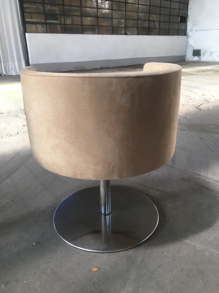 Mid-Century Modern Italian Set of 10 Alcantara Swivel Chairs with ...