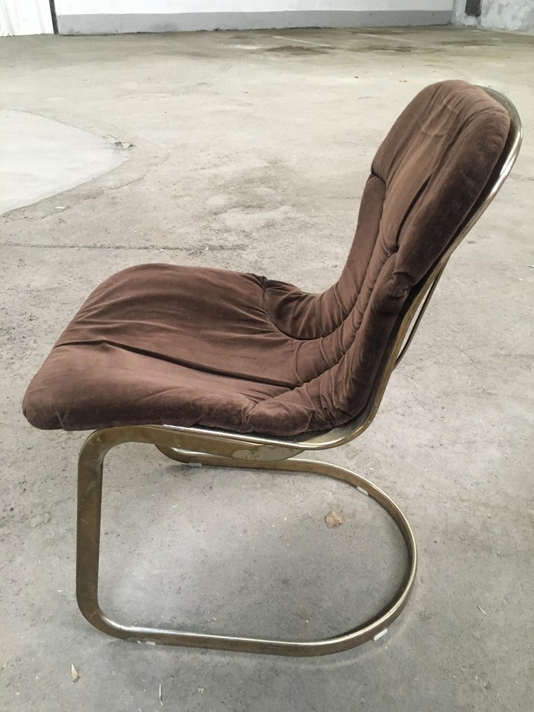 Mid-Century Modern Italian Set of Cidue Gilt Metal Chairs by Willy ...