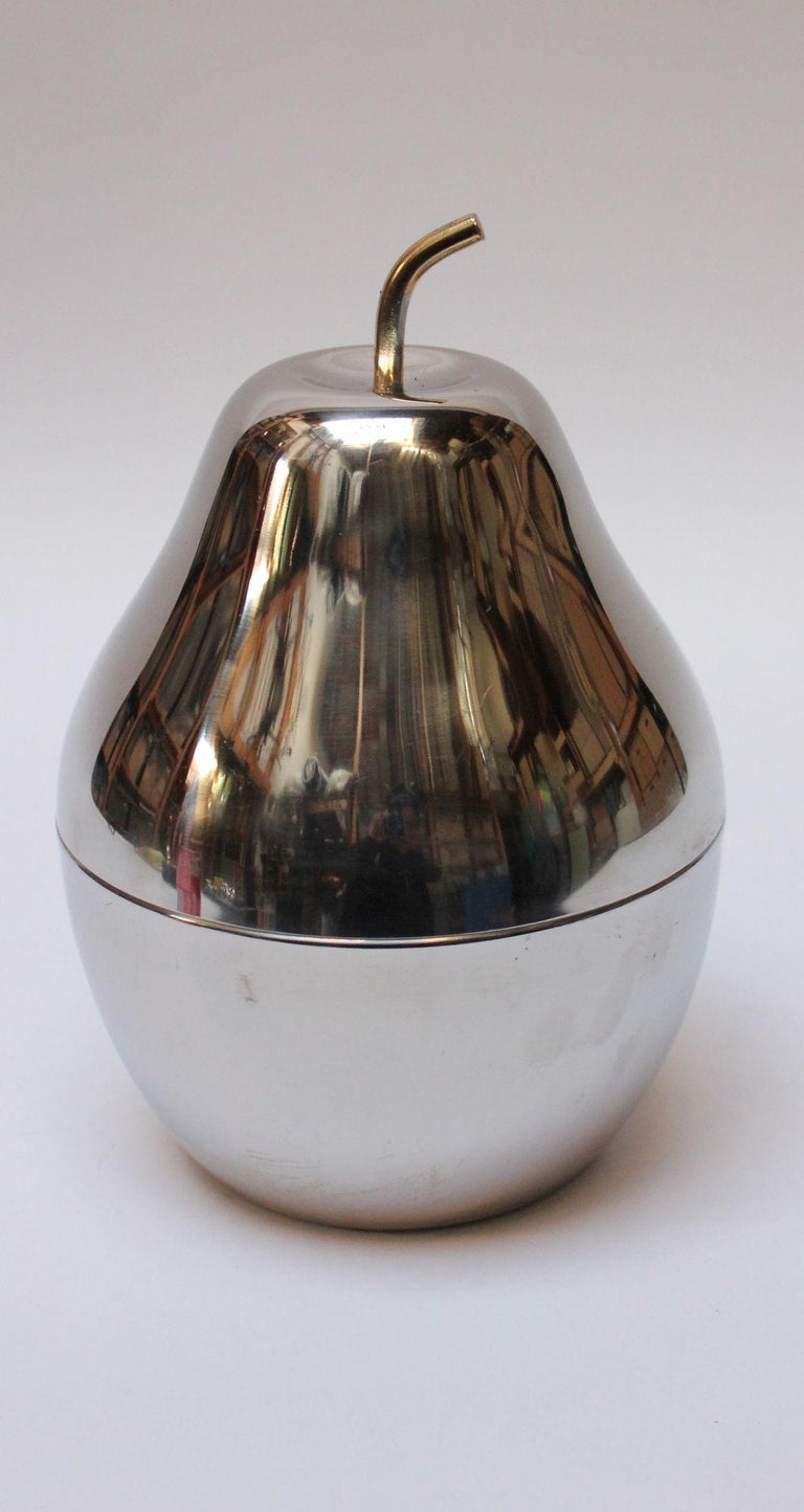 Mid-Century Modern Italian Stainless Steel "Pear" Ice Bucket For Sale ...