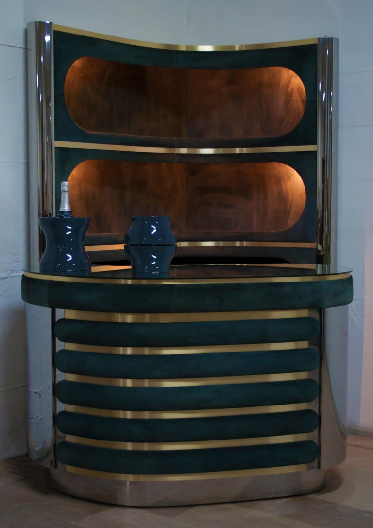 Willy Rizzo Mid-Century Modern Italian Bar, 1970s at 1stDibs